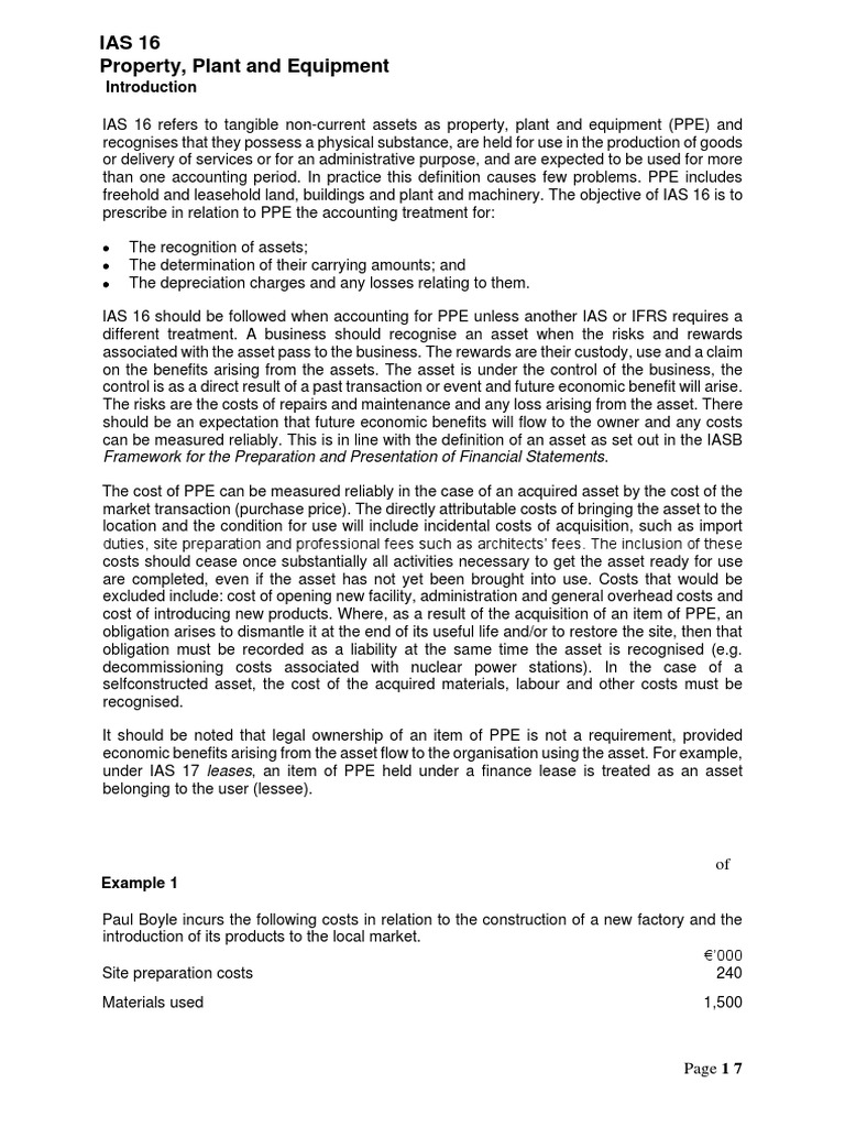 IAS 16: PPE Accounting Guide | PDF | Depreciation | International Financial Reporting Standards