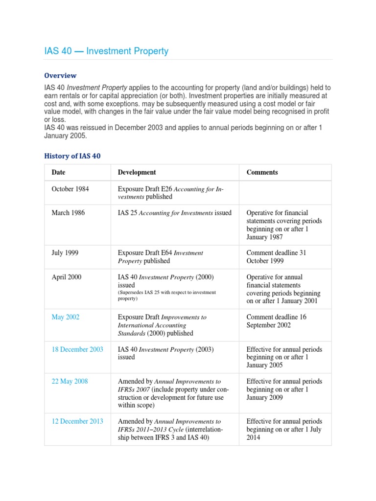 IAS 40 - Investment Property | PDF | International Financial Reporting ...