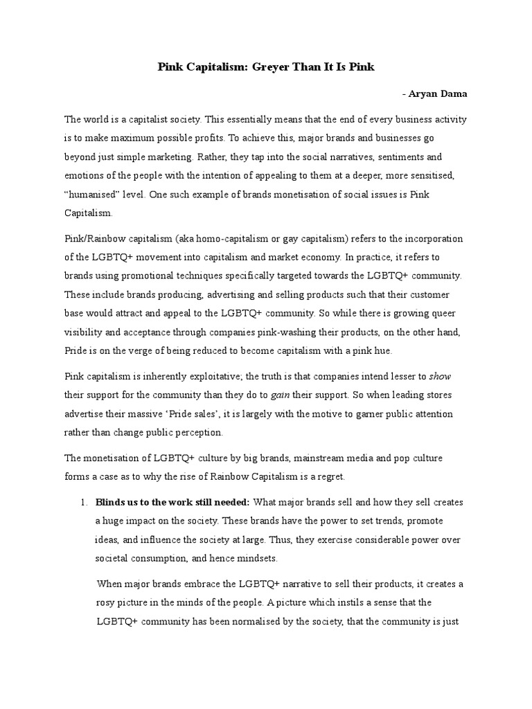 Pink Capitalism | PDF | Lgbt Community | Capitalism