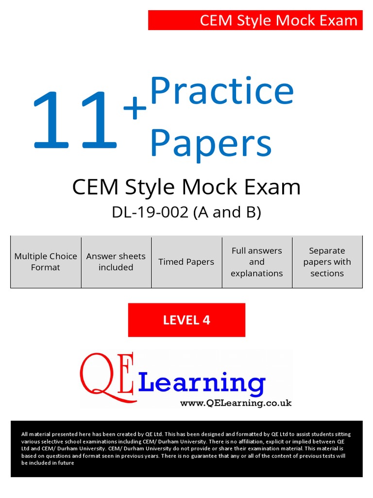 Practice Papers: CEM Style Mock Exam | PDF | International Space ...