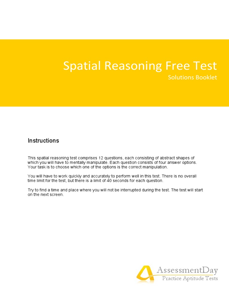 Spatial Reasoning Test Solutions Guide | PDF | Science | Science And ...