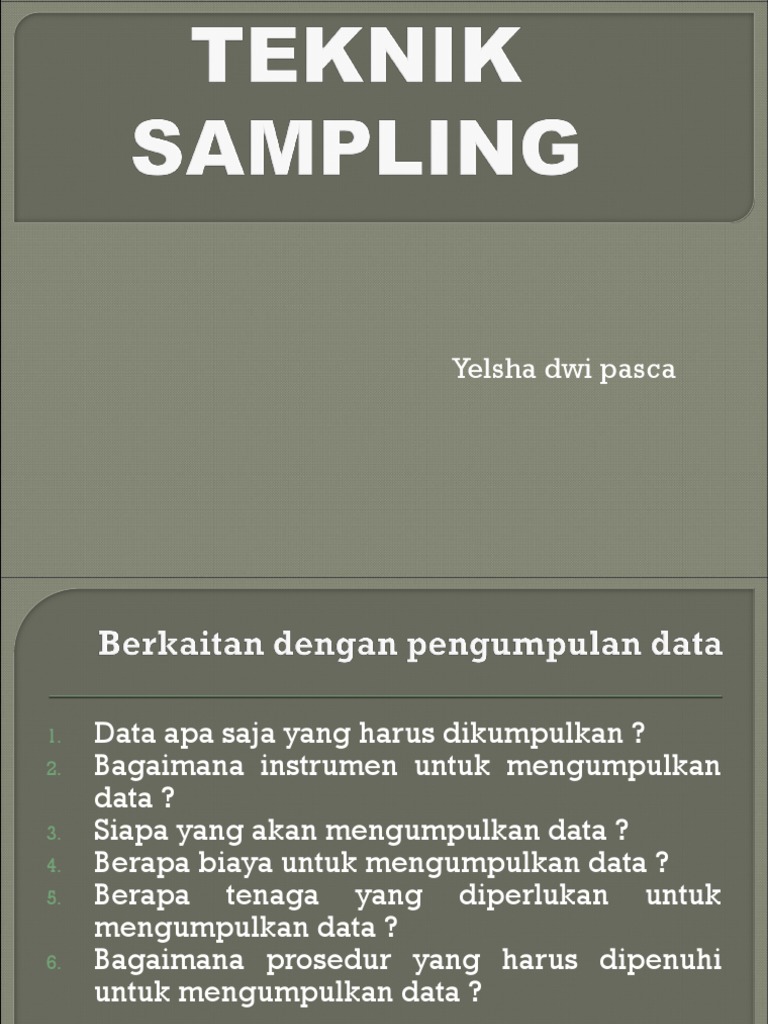 5 Teknik Sampling (Yelsha) | PDF