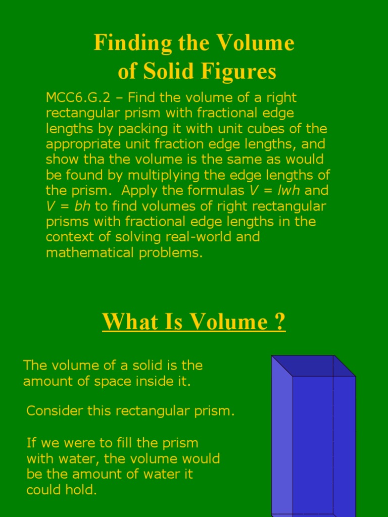 Volume of Rect. Prism | PDF | Volume | Area