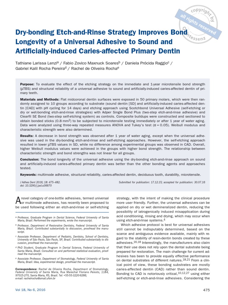 Dry-Bonding Etch-and-Rinse Strategy Improves Bond Longevity of A ...