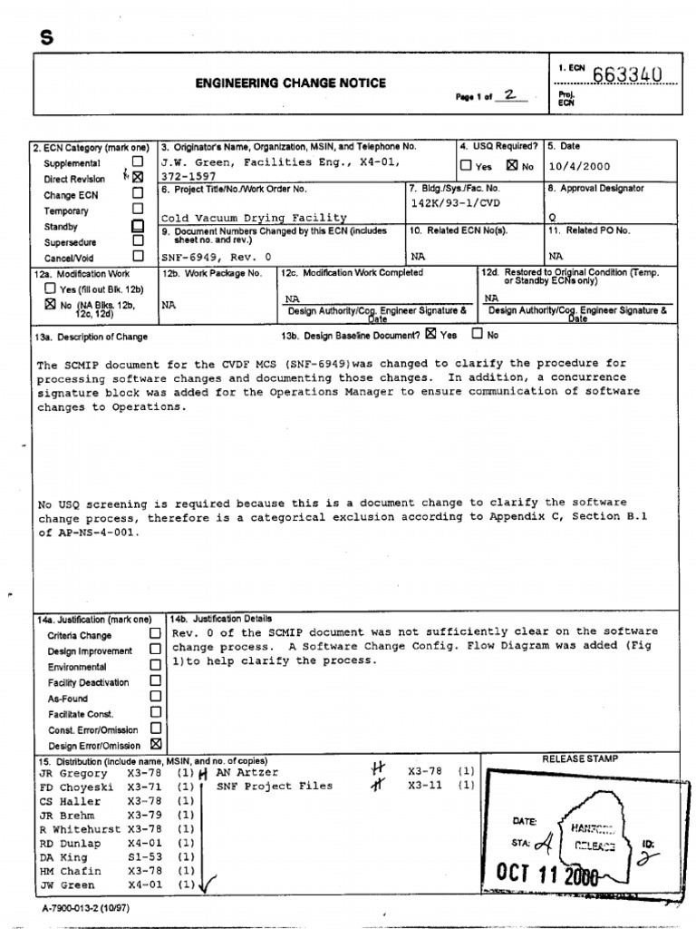 Engineering Change Notice | PDF | Backup | Programmable Logic Controller
