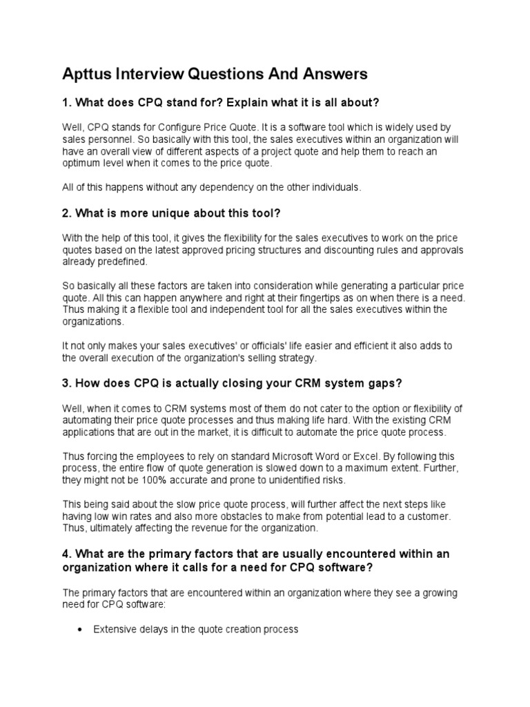 CPQ Questions | PDF | Pricing | Sales