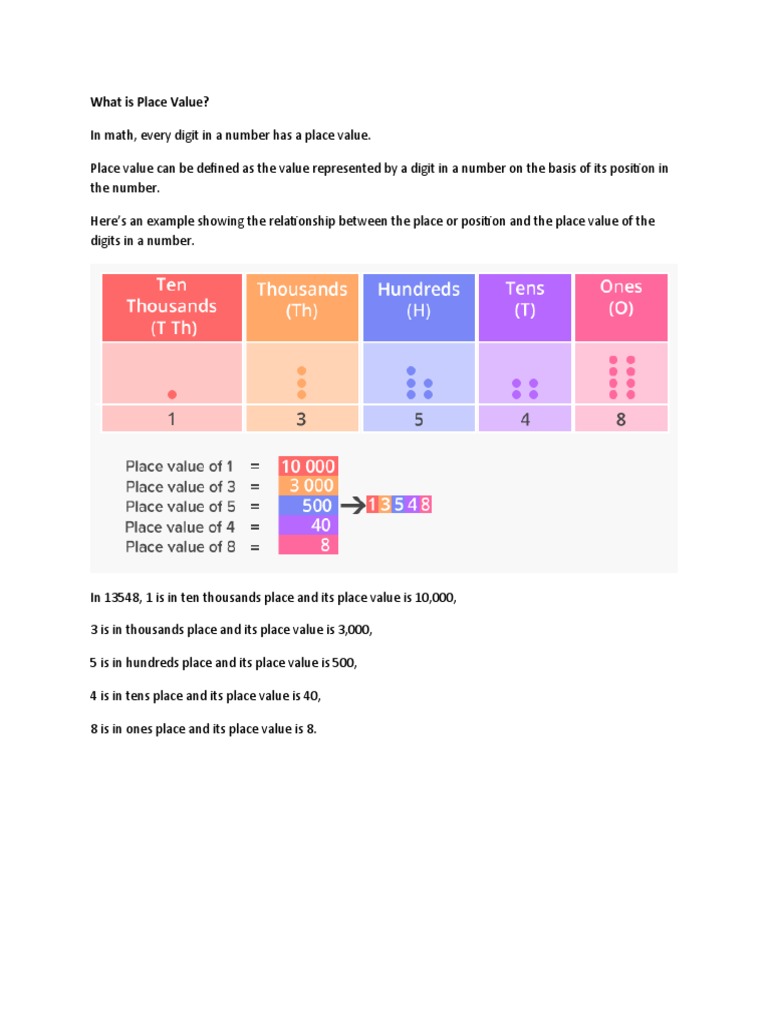 What Is Place Value | PDF
