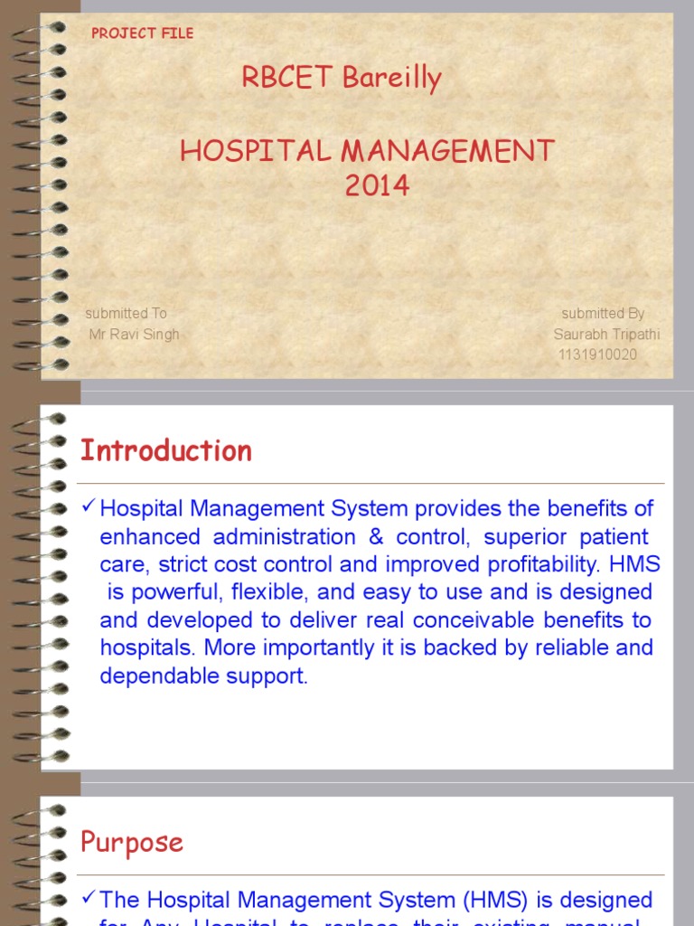 RBCET Bareilly Hospital Management 2014: Project File | PDF | Sql ...