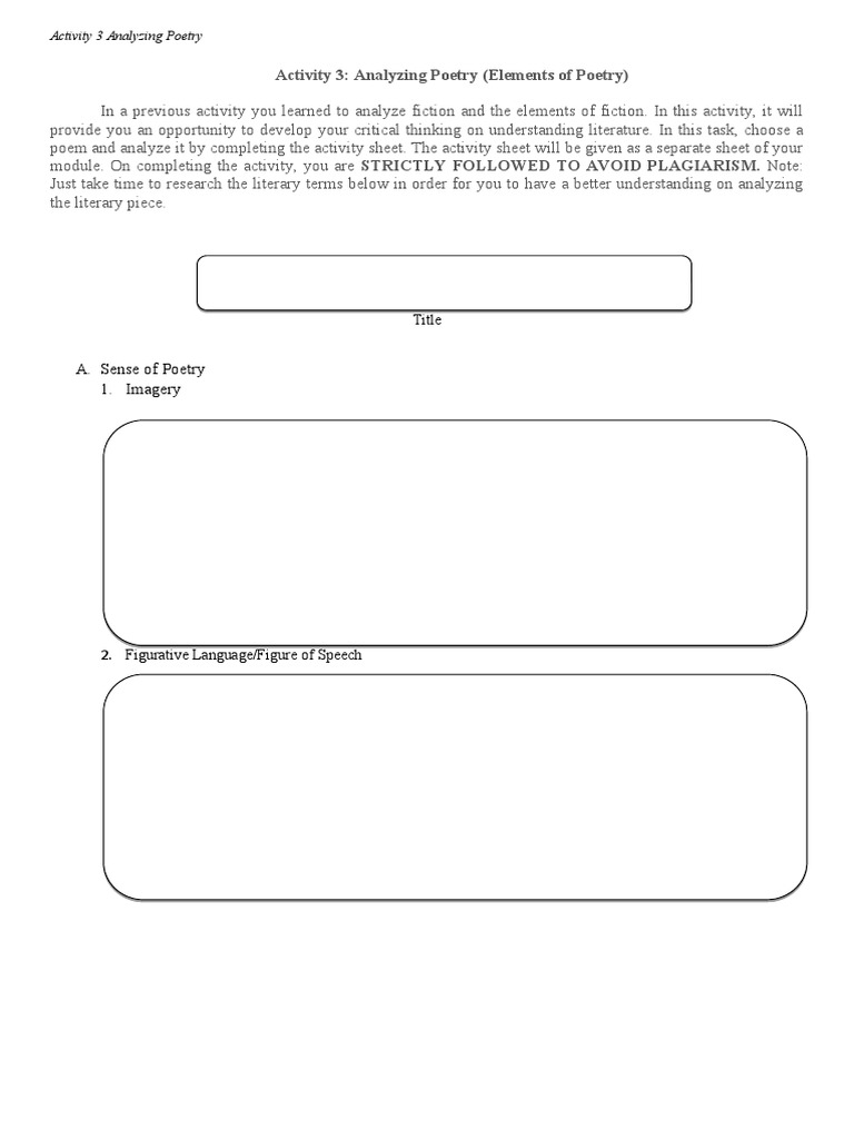 Analyzing Poetry Elements | PDF