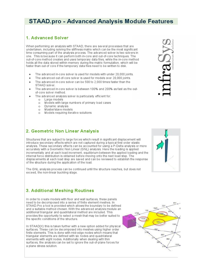 Advanced Analysis Features and Capabilities of STAAD.Pro: An In-Depth Look at Solvers, Nonlinear ...