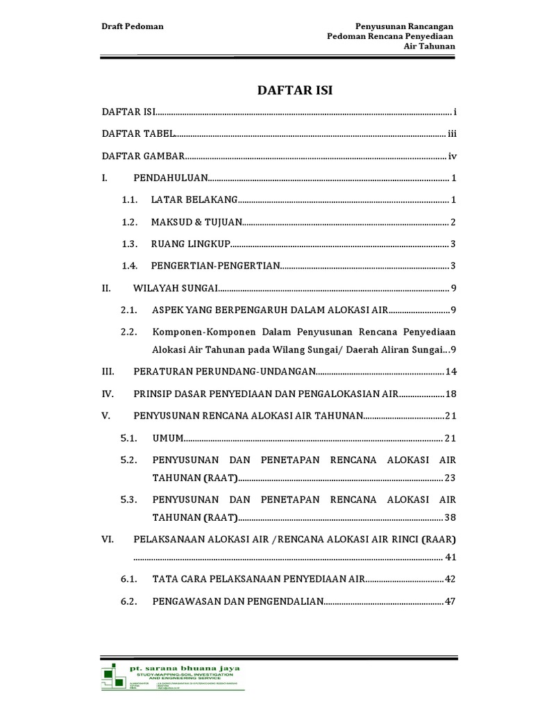 Draft Pedoman Alokasi Air - Fix | PDF