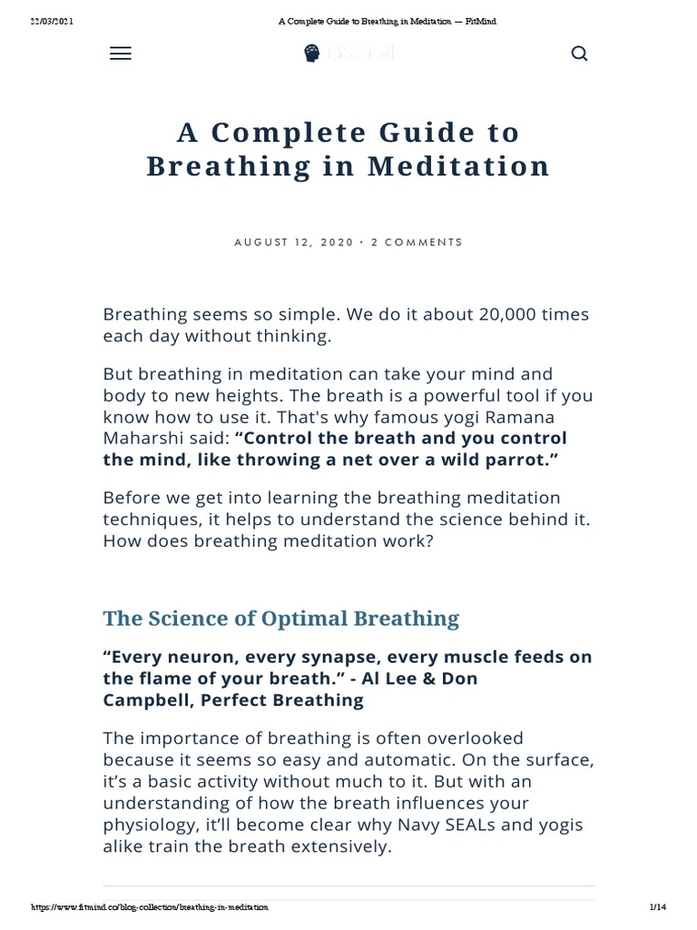 A Complete Guide To Breathing in Meditation - FitMind | PDF | Breathing ...
