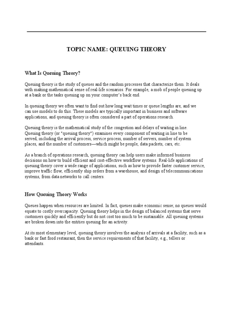 Queuing Theory | PDF | Applied Mathematics | Computing