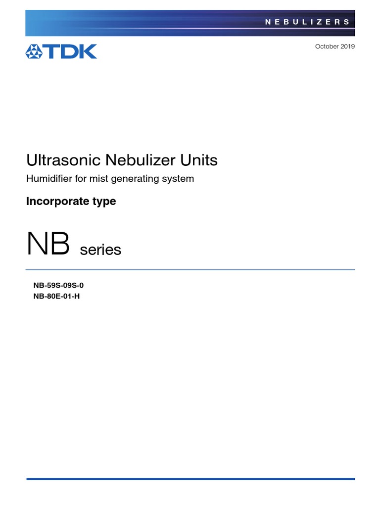 TDK-humidifier - Element Nebulizer - NB - en | PDF | Water Purification ...