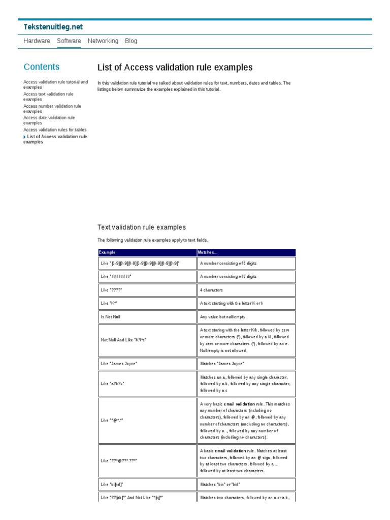 En Tekstenuitleg Net Articles Software Access Validation Rule Tutorial ...