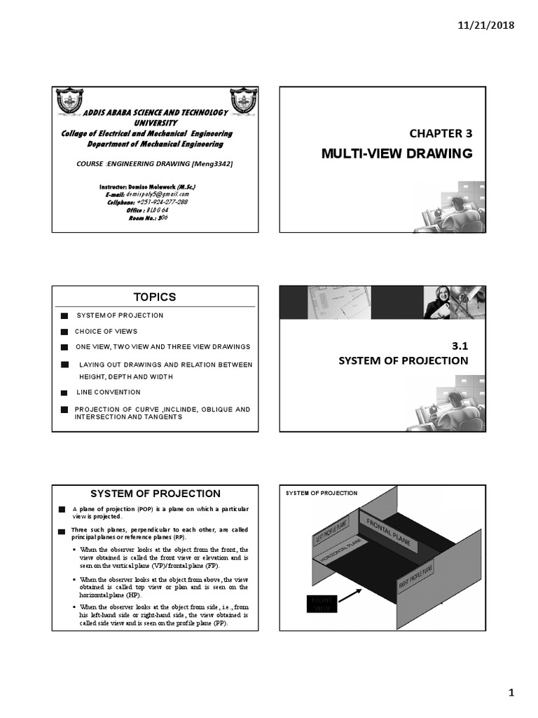 Chapter 3. Multi-View Drawing | Download Free PDF | Tangent | Geometry