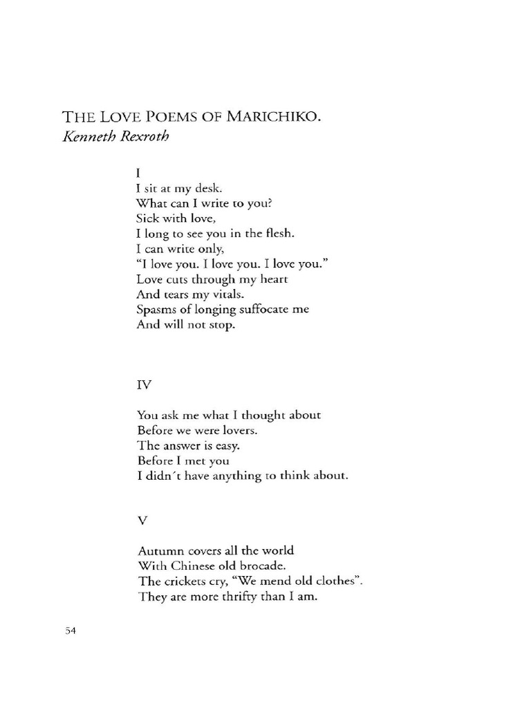 The Love Poems of Marichiko | PDF