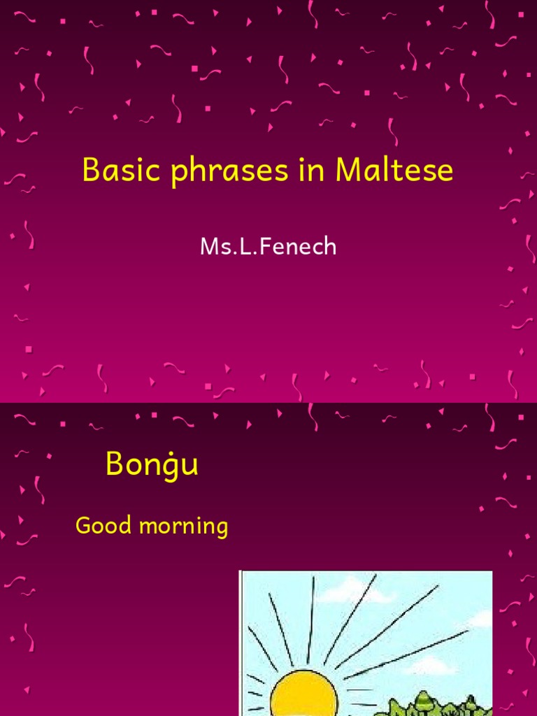 Basic Phrases in Maltese | PDF