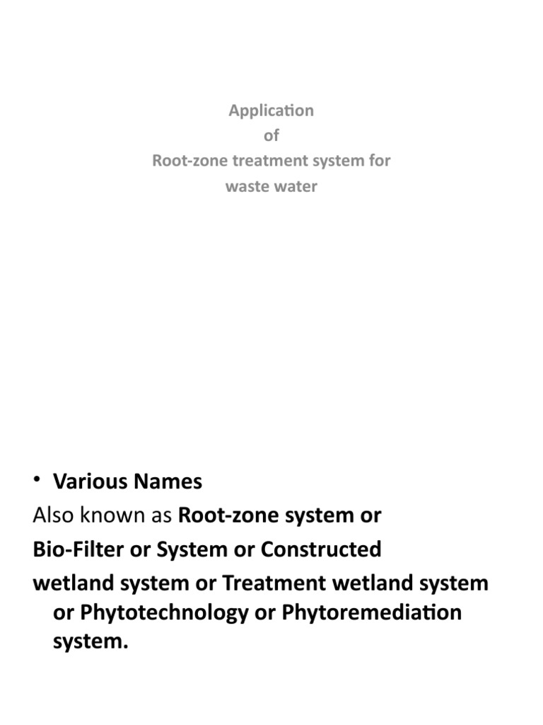 Application of Root-Zone Treatment System For Waste Water | PDF