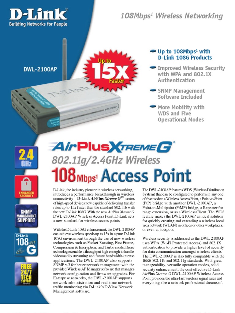 DWL-2100AP Ds | PDF | Wi Fi | Wireless Lan