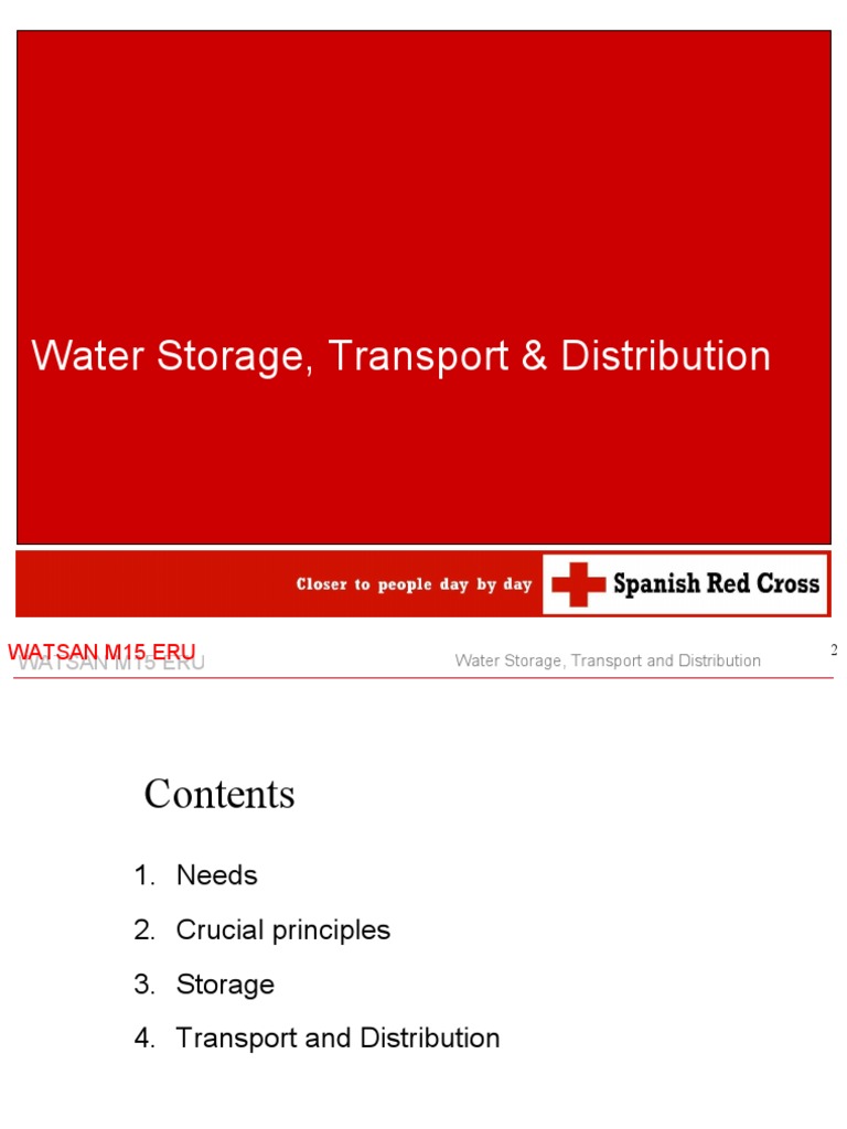 Water Storage, Transport & Distribution | PDF | Wash | Water Supply