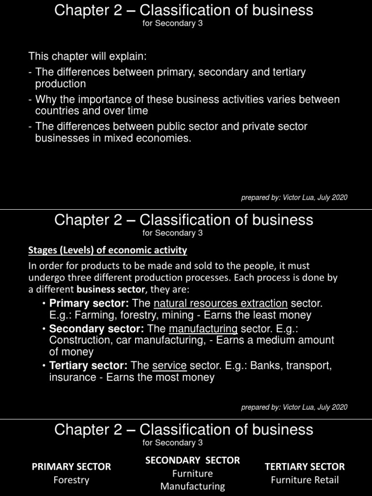 Chapter 2 - Classification of Business | PDF | Tertiary Sector Of The ...