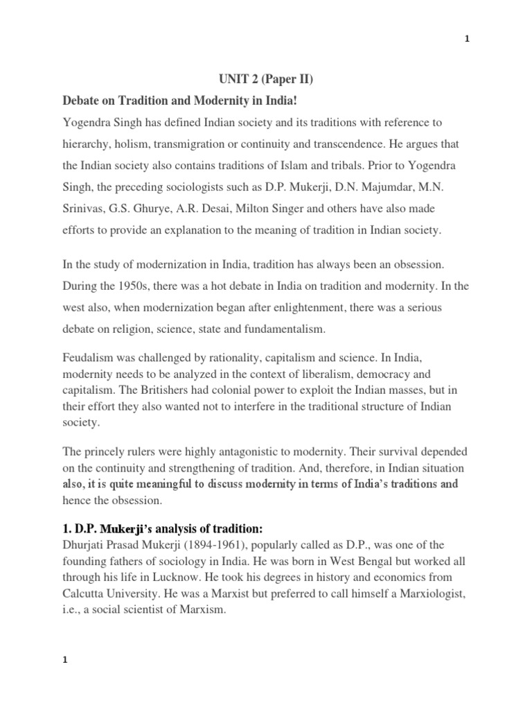 Modernity and Tradition | PDF | Traditions | Caste