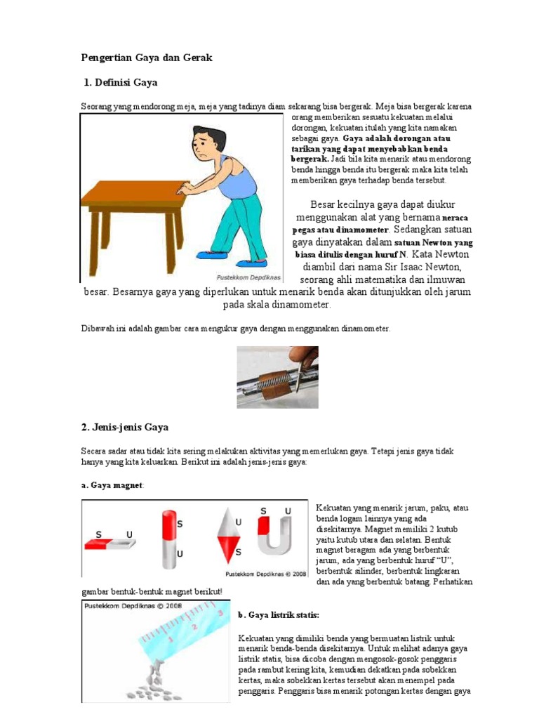 Pengertian Gaya Dan Gerak | PDF