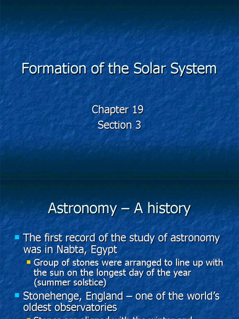 Formation of The Solar System Fall 13 Flip | PDF | Stars | Formation ...