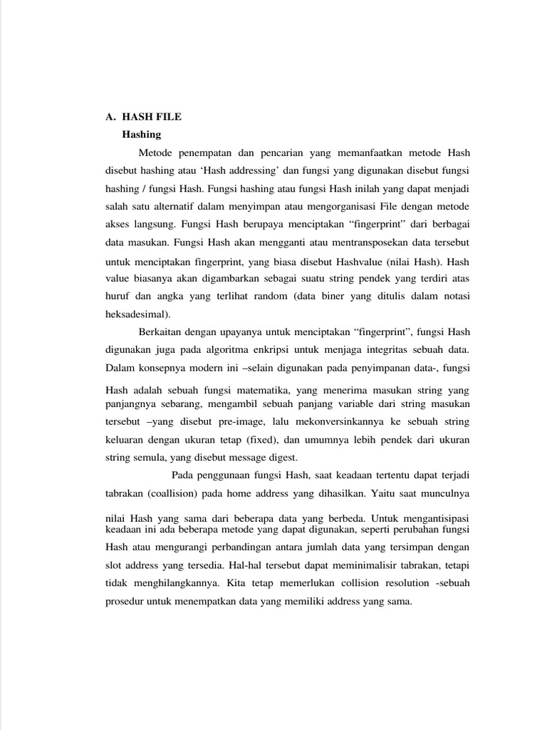 Sistem Berkas Hash File dan Collision Handling | PDF