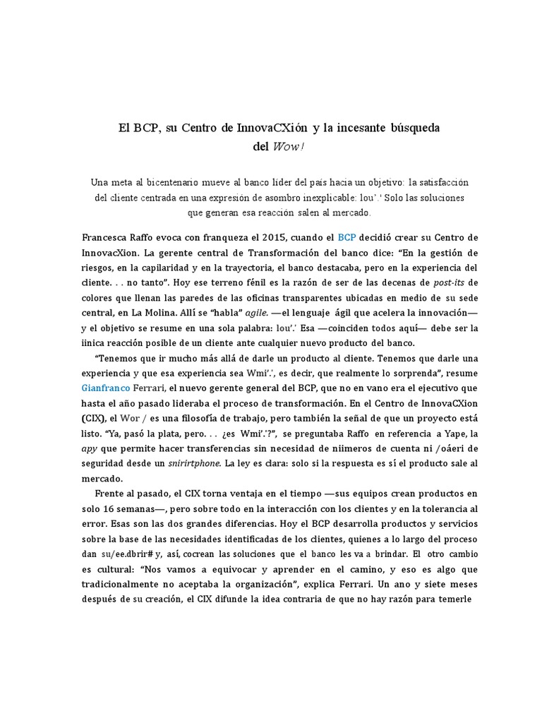 Caso BCP | PDF | Cliente | Business