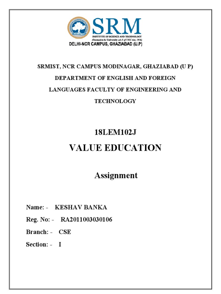 VED Assignment Keshav Banka 106 | PDF | Social Science