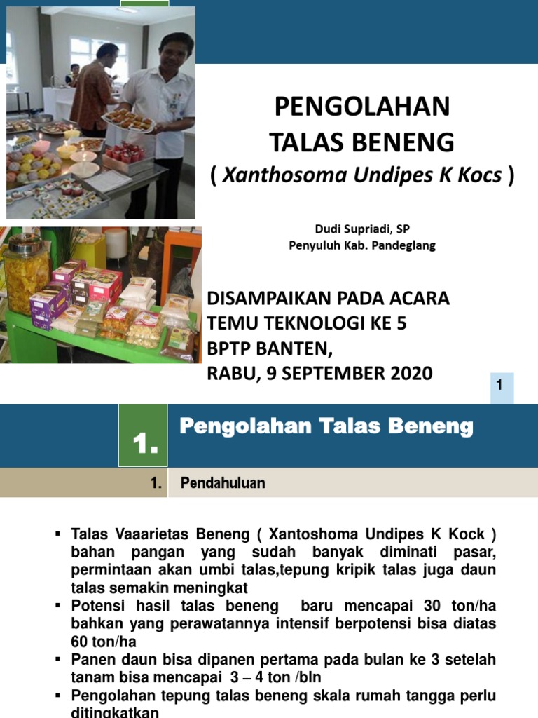 Pengolahan Tepung Talas Beneng Pandeglang | PDF