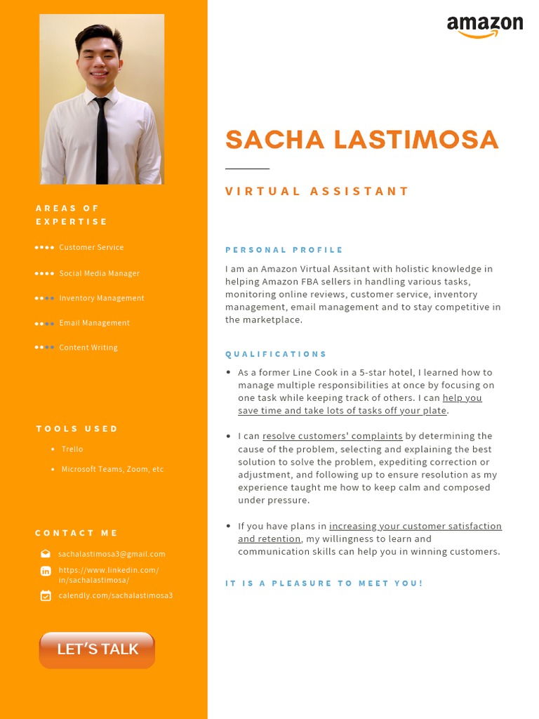 Sacha Lastimosa - Amazon Virtual Assistant Resume | PDF