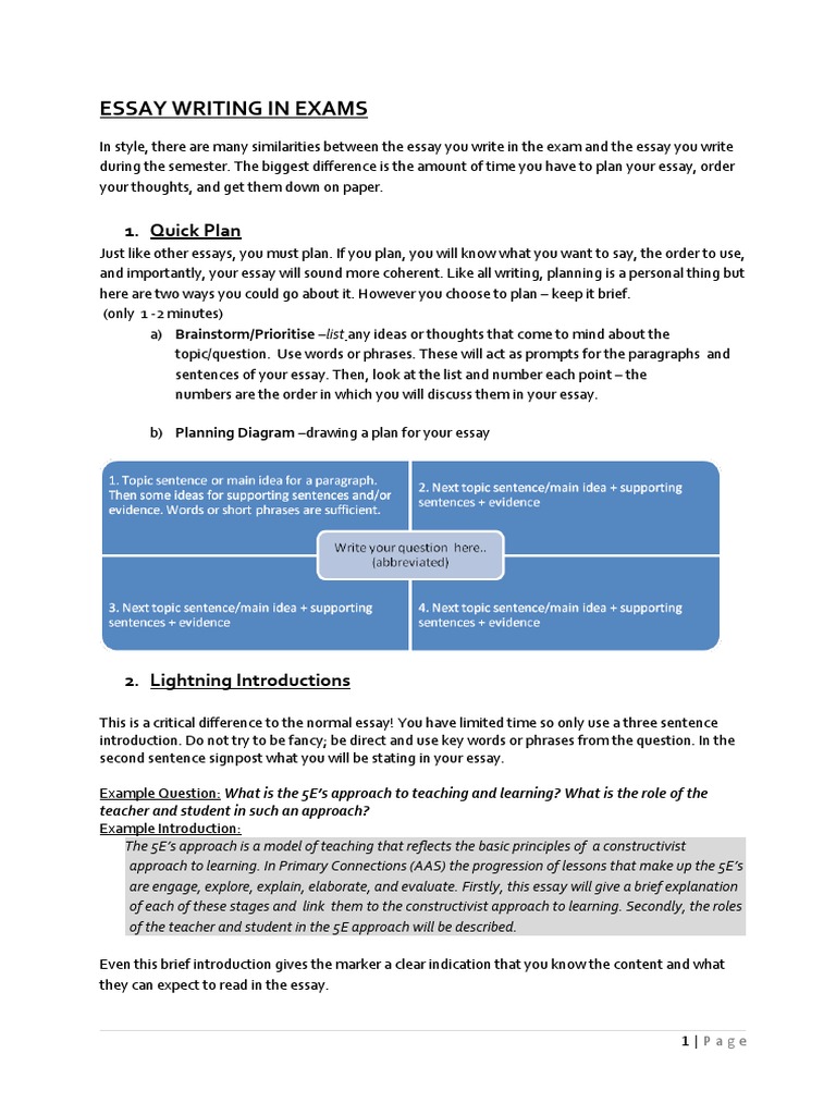 A Guide to Effective Essay Writing in Exams | PDF | Essays | Question