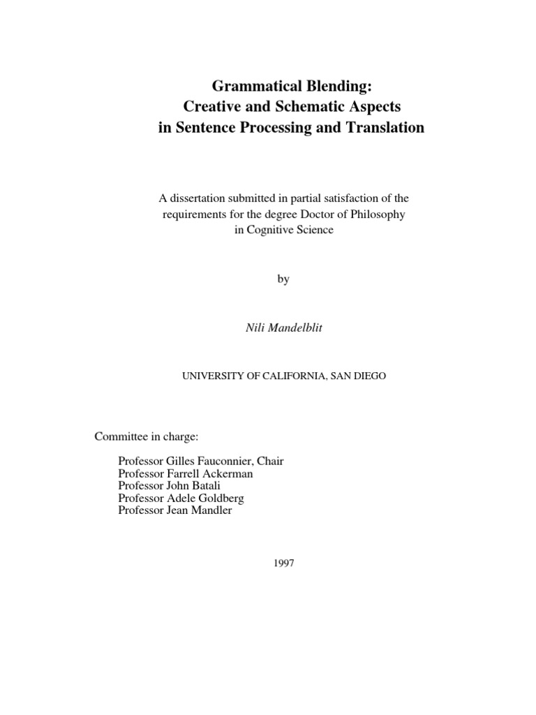 Mandelblit | PDF | Language Mechanics | Cognitive Science