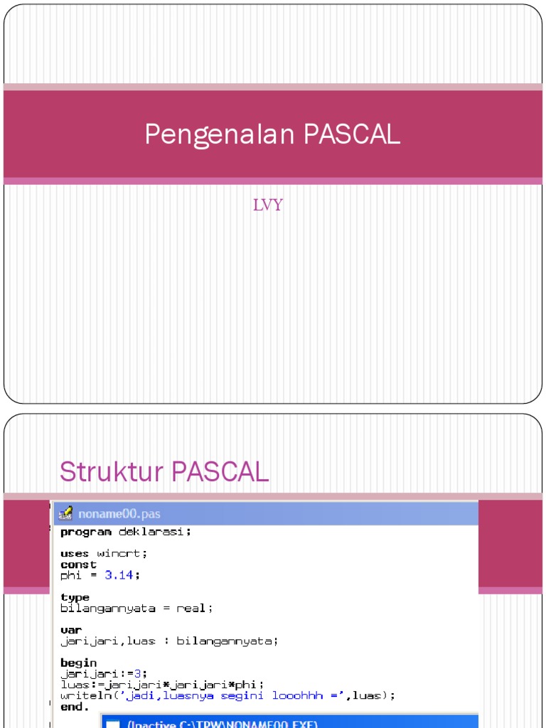 Kuliah 5b - (Pengenalan PASCAL) | PDF