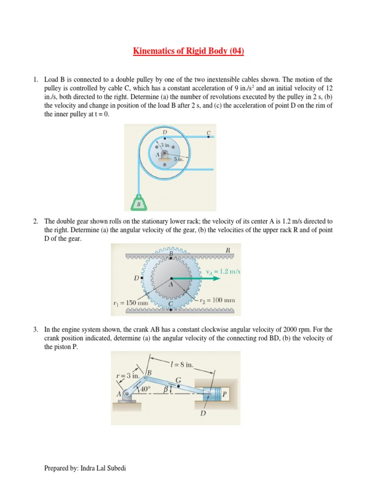 Kinematics of Rigid Body | PDF | Rotation Around A Fixed Axis | Acceleration