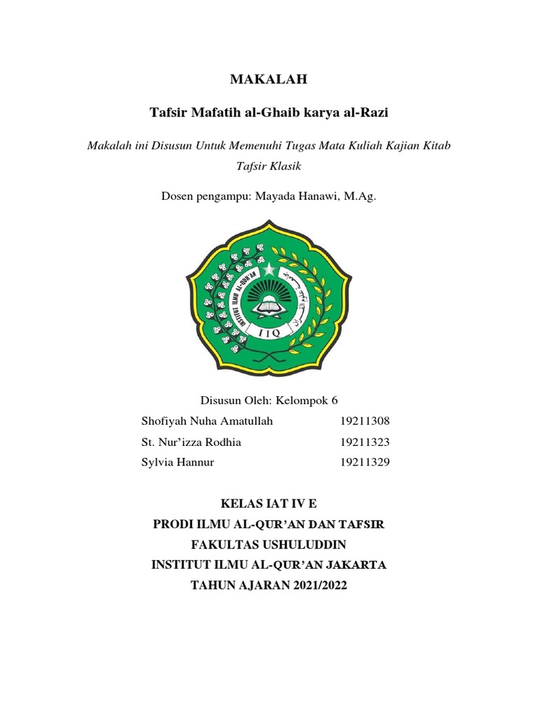 Tafsir Mafatih al-Ghaib Karya Al-Razi | PDF | Agama & Spiritualitas