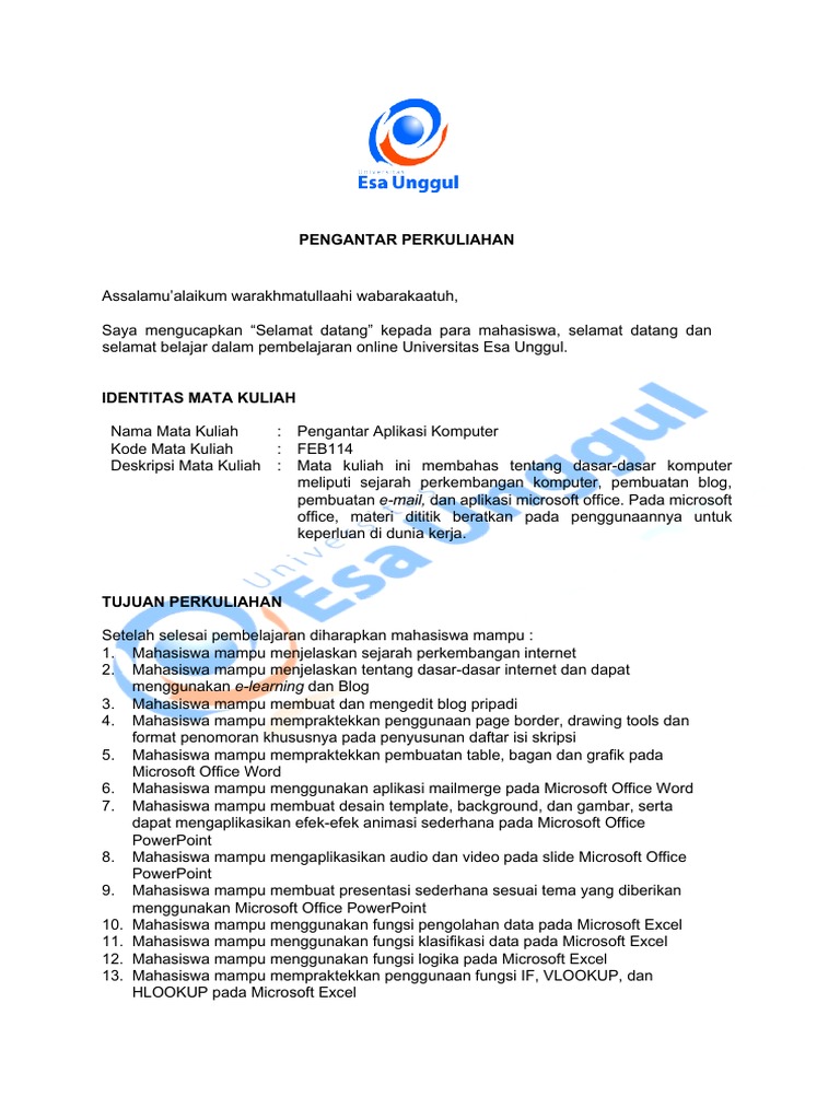 Pengantar Perkuliahan PAK | PDF | Komputer