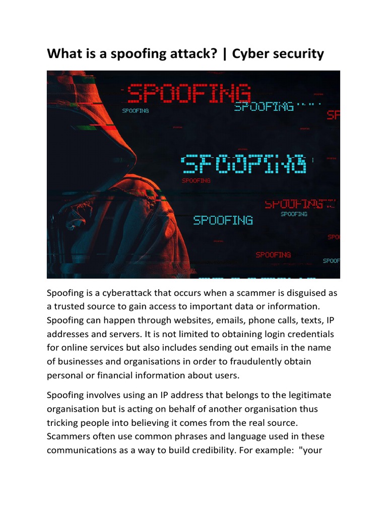 Understanding Spoofing Attacks in Cybersecurity | PDF | Phishing ...