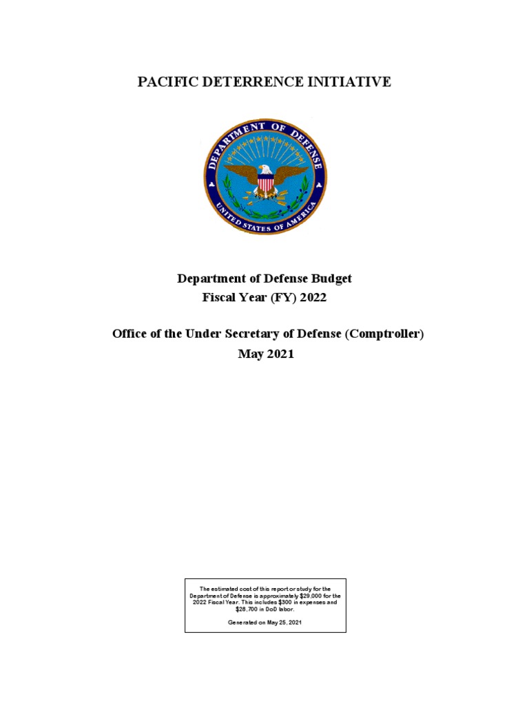 Pacific Deterrence Initiative FY 2022 Budget | PDF | United States ...
