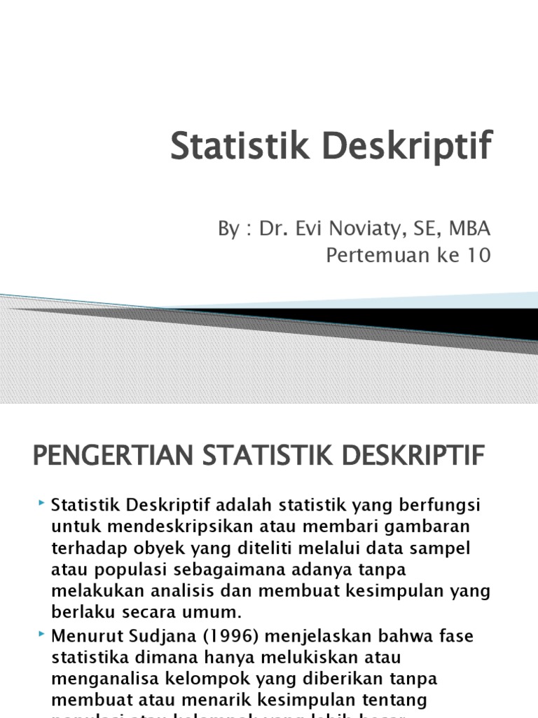 Statistik Deskriptif: Metode dan Aplikasi | PDF