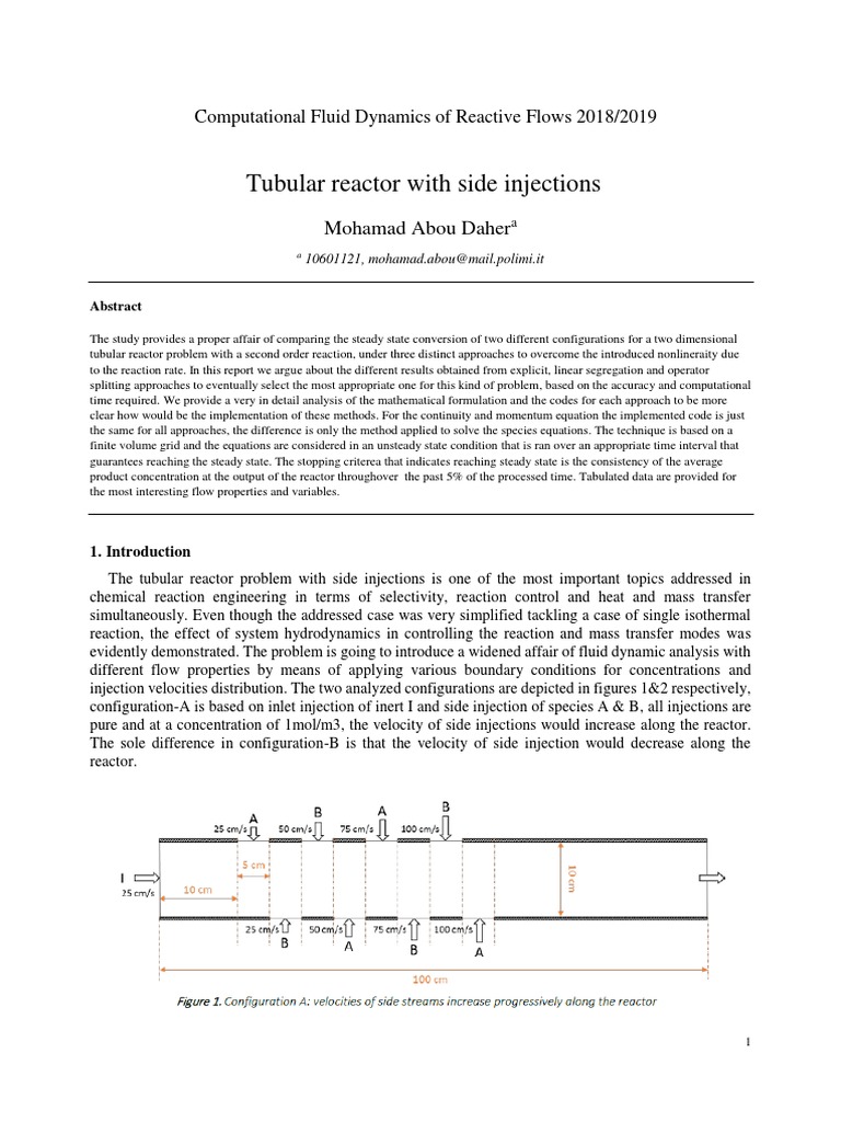 CFD Analysis of Tubular Reactor Flows | PDF | Computational Fluid ...