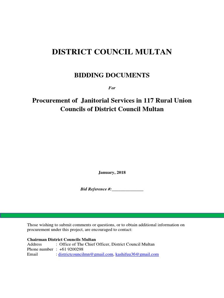 District Council Multan: Bidding Documents | PDF | Mail | Conflict Of ...