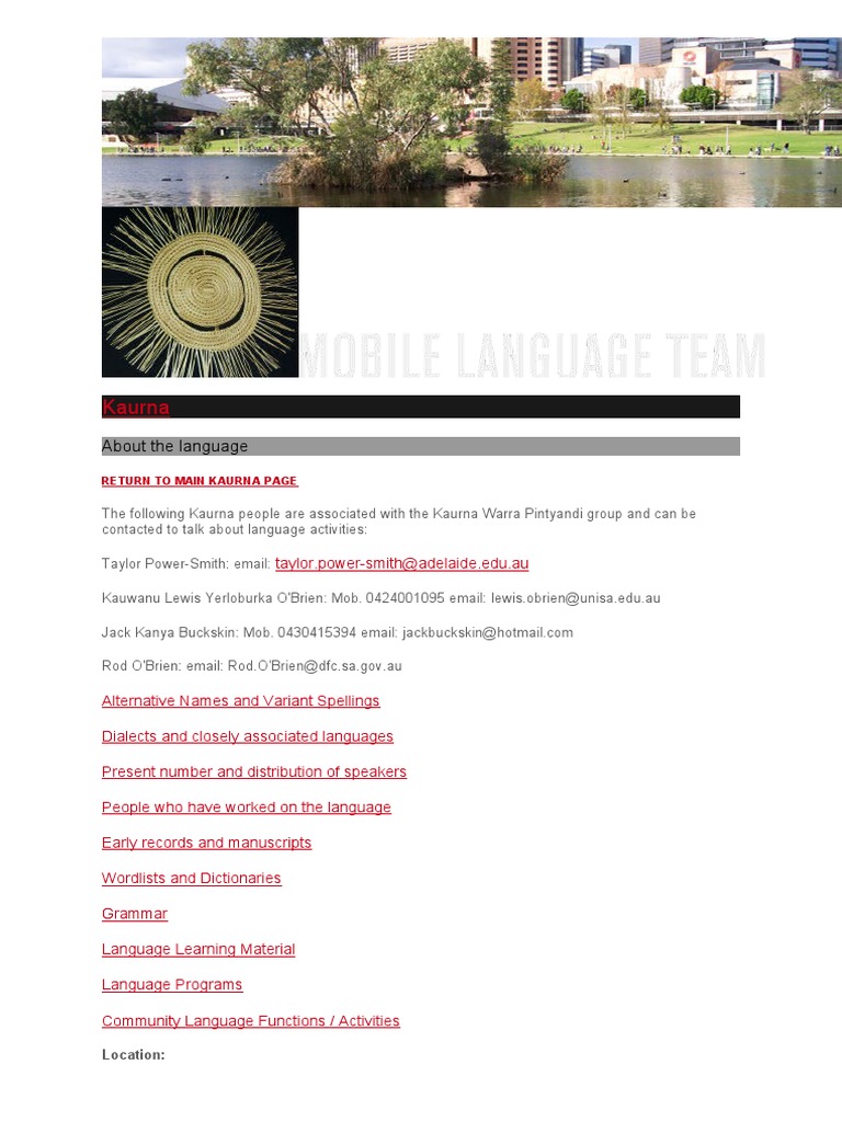 Synopsis Kaurna Community | PDF | Human Communication | South Australia