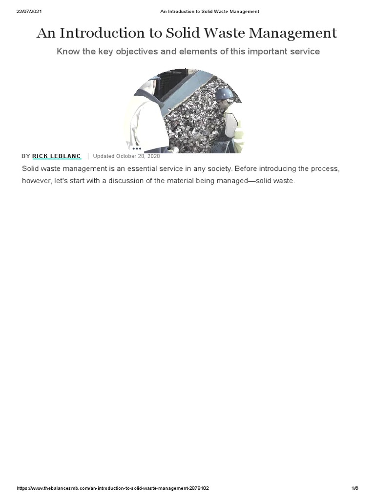 An Introduction To Solid Waste Management | PDF | Waste Management ...
