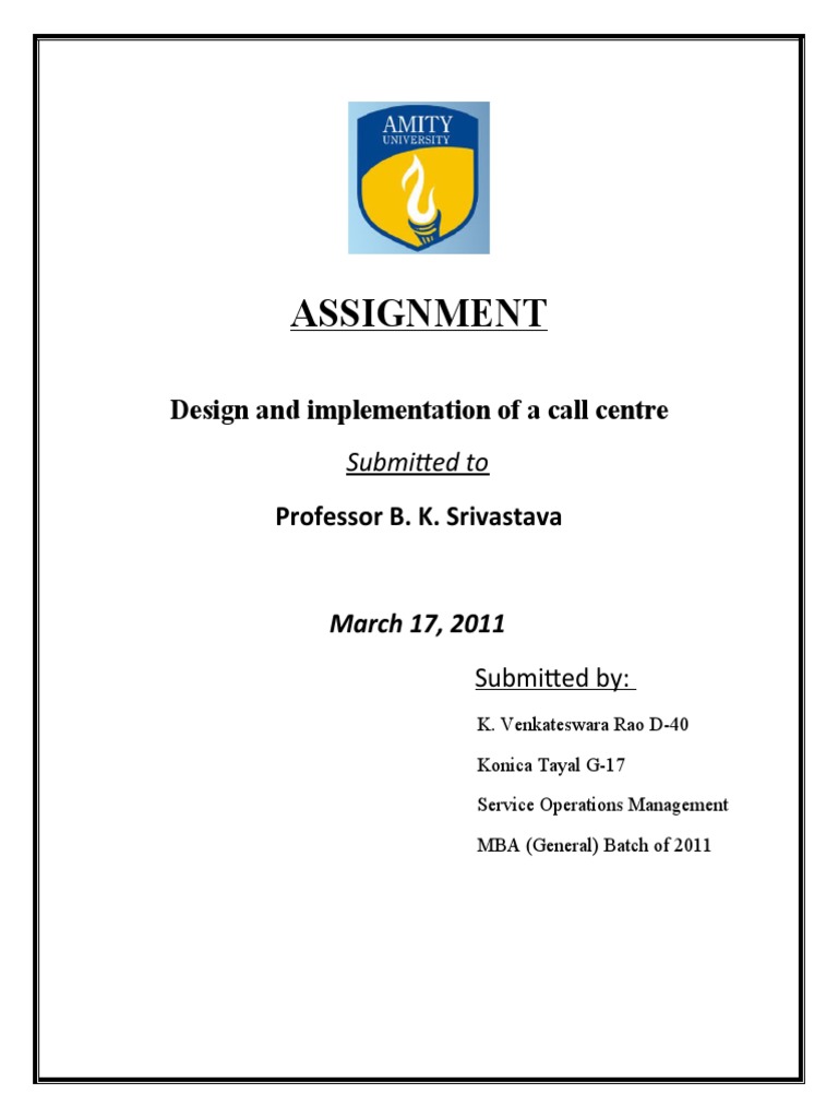 Assignment: Design and Implementation of A Call Centre | PDF | Call ...