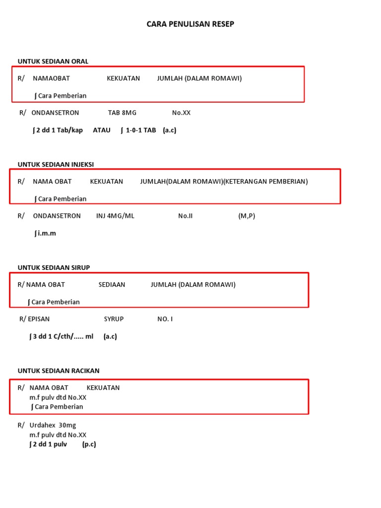 Cara Penulisan Resep | PDF