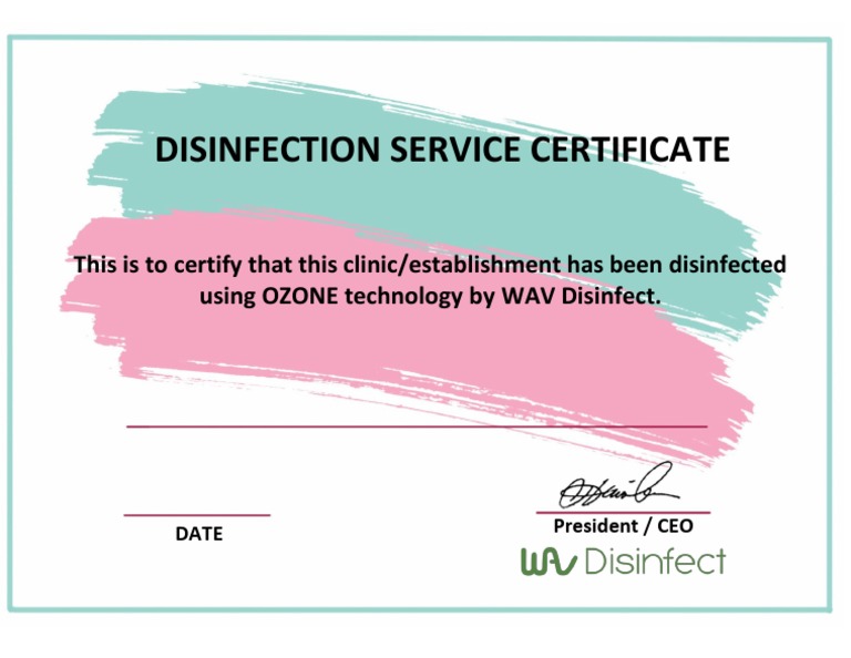 Disinfection Service Certificate | PDF